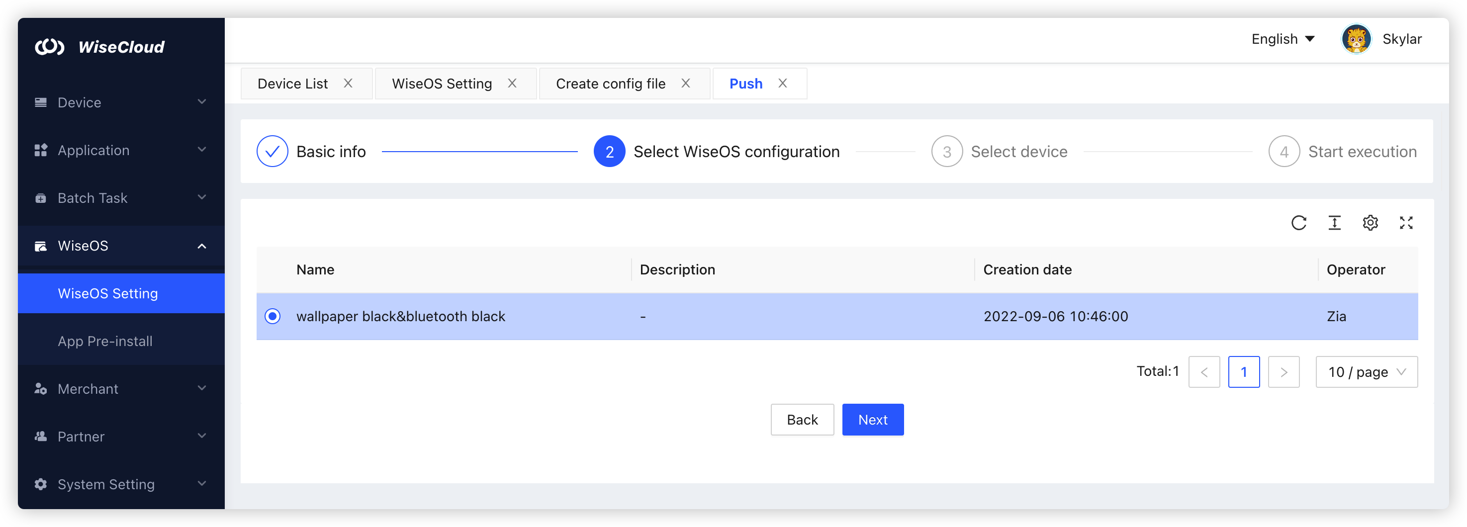 Step 4 - Select device by Device SN, Upload file, or Device label;