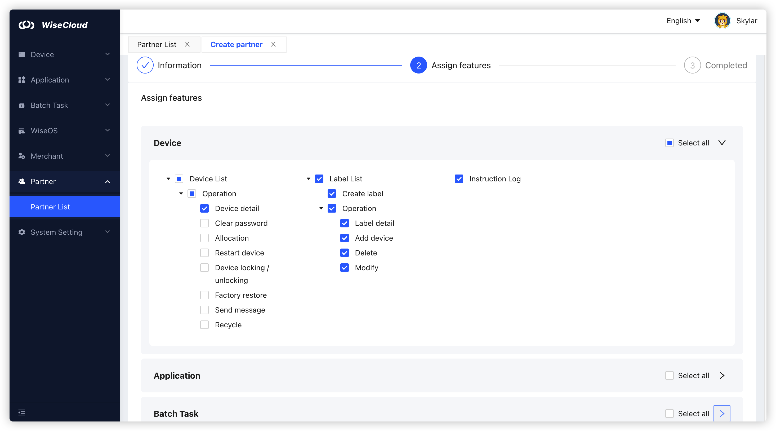 Step 4 - Partner been created.