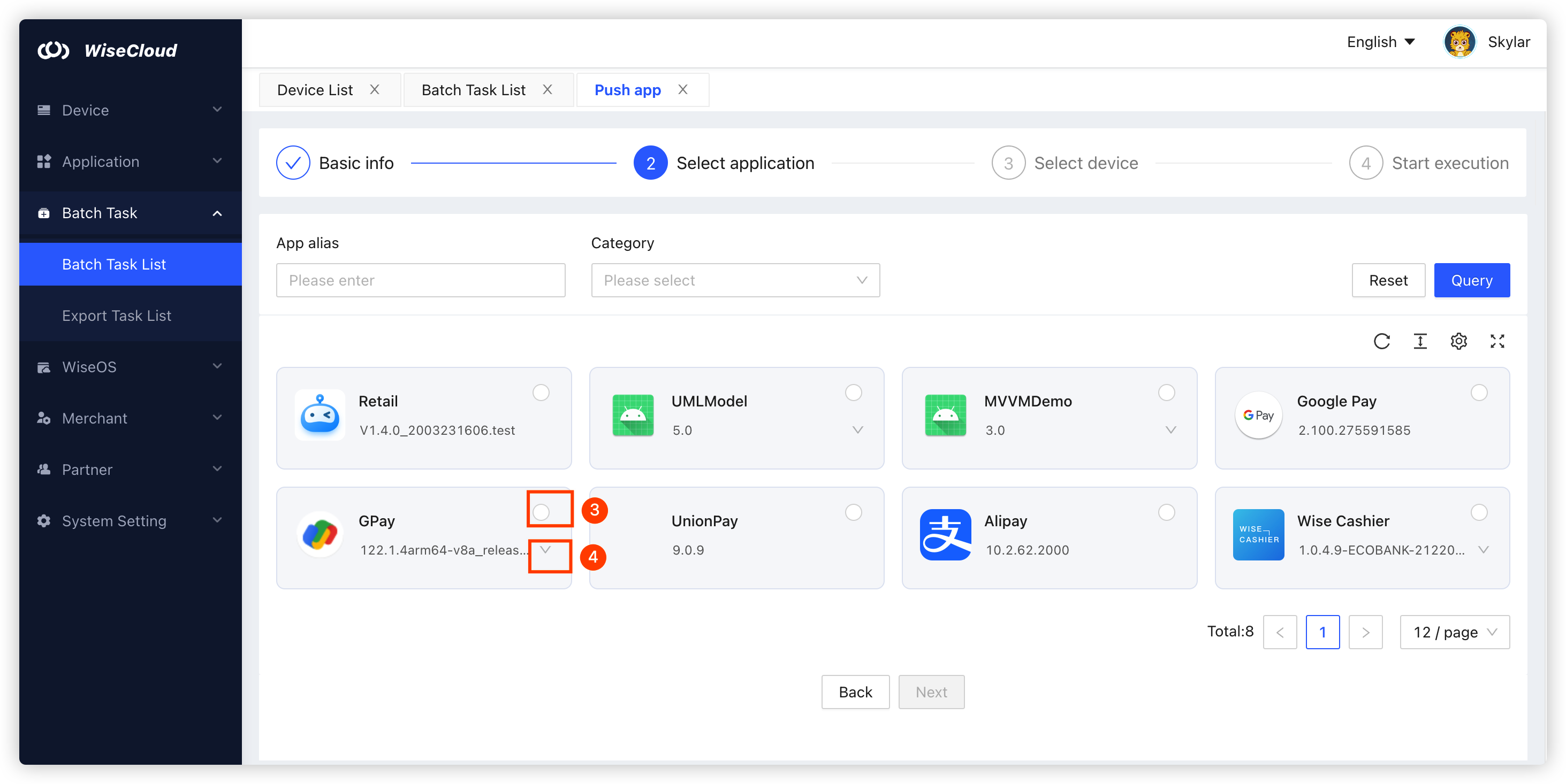 Step 4 Select Device By Device Sn Upload File Or Device Label 8326