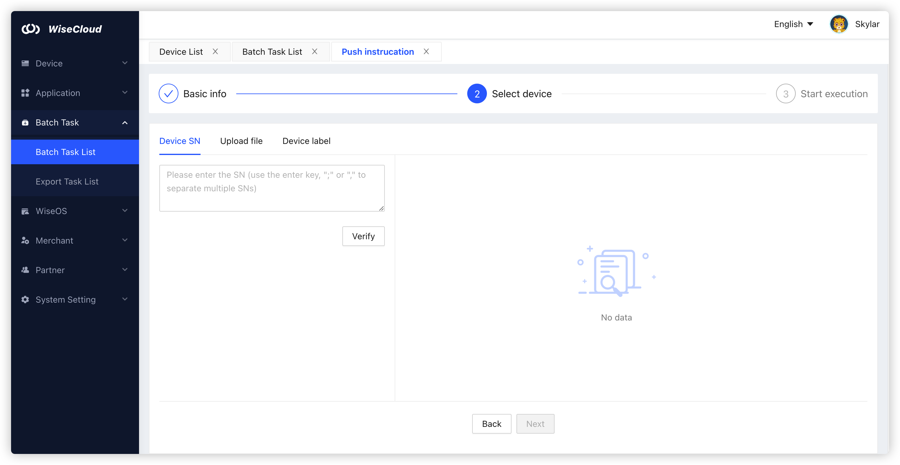 Step 4 - The instruction pushing task start to execute.