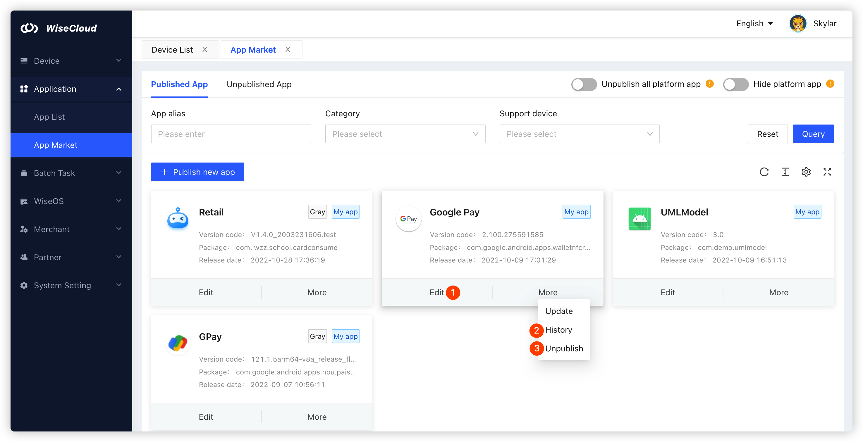 1 - click ‘ Edit ’ to edit the app information;