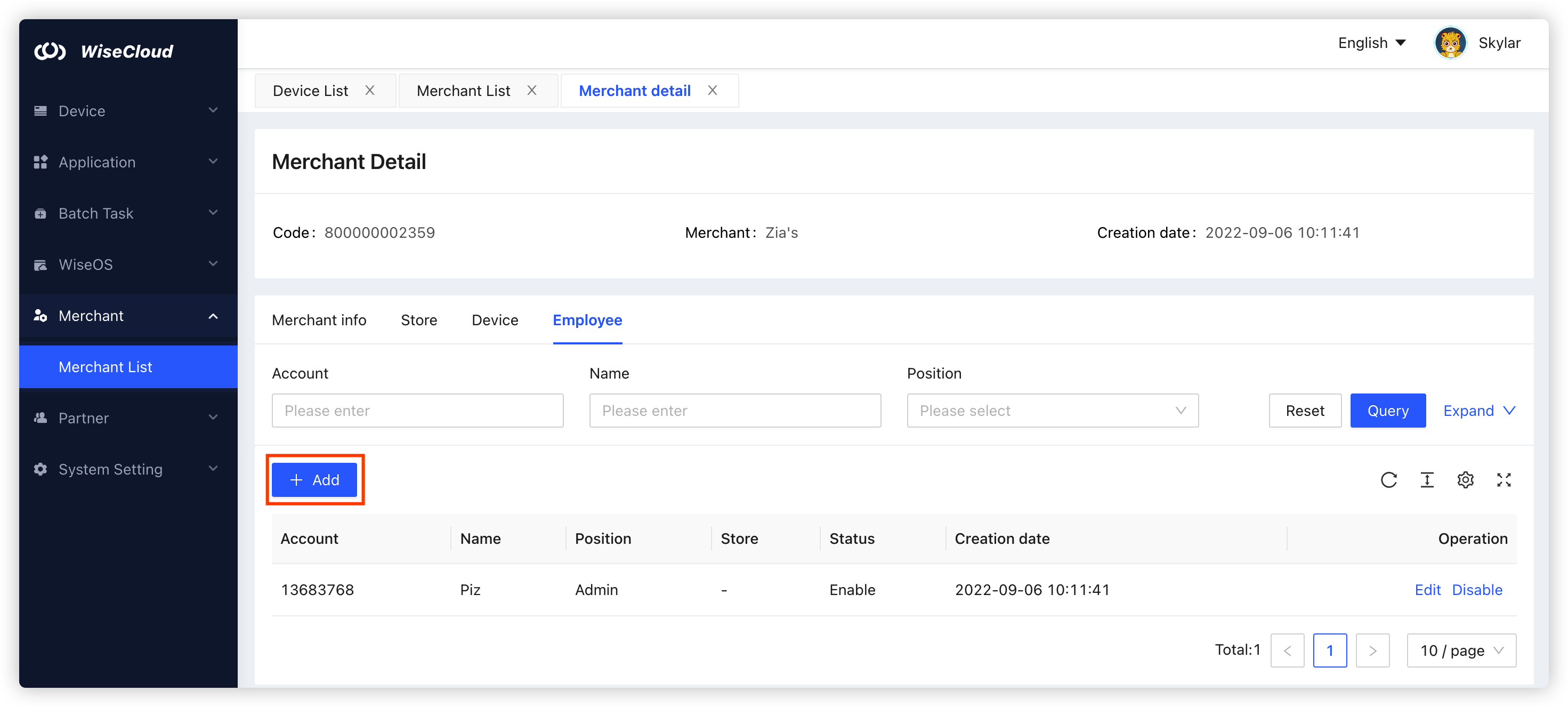 2 - Fill out the basic information of the employee for single addition ...