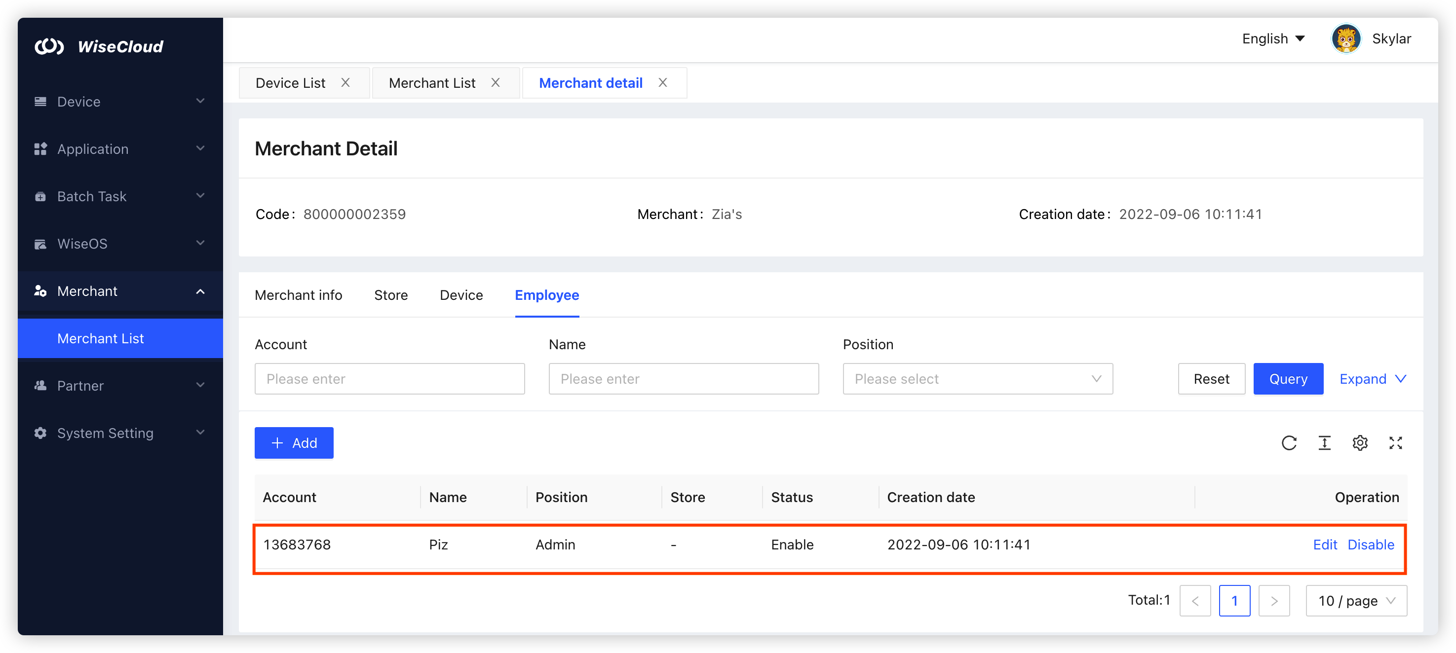 1 - Click “ Add ” button;