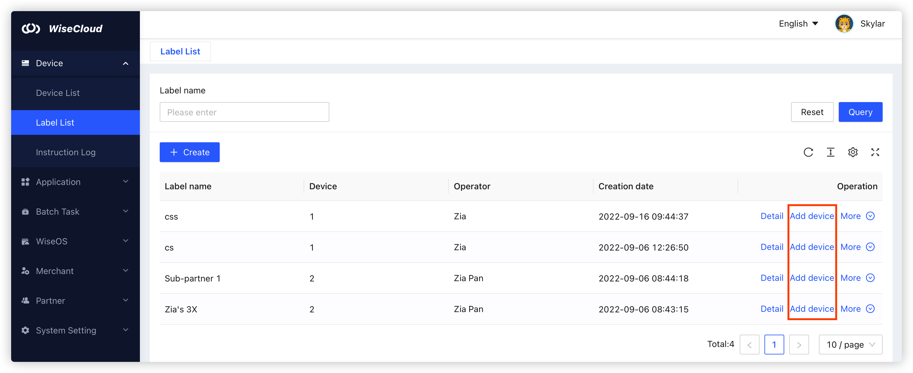 Select devices by entering Device SN or Upload excel file;